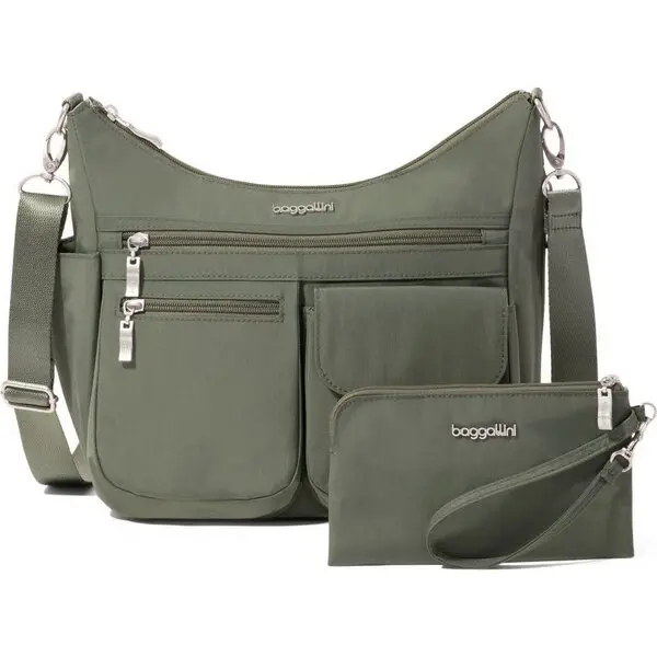 BAGGALLINI Everywhere Hobo Crossbody Bag With Wristlet - Thyme