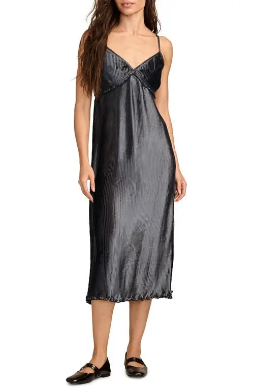 Lucky Brand Pleated Satin Midi Dress
