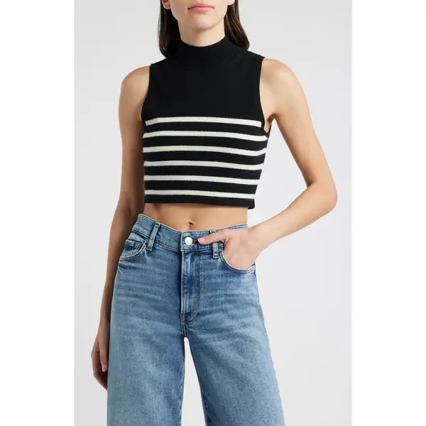 FRAME Cashmere Sleeveless Crop Sweater