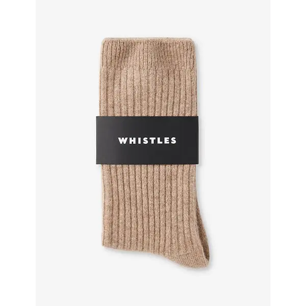 Whistles Cashmere Ribbed Knit Socks