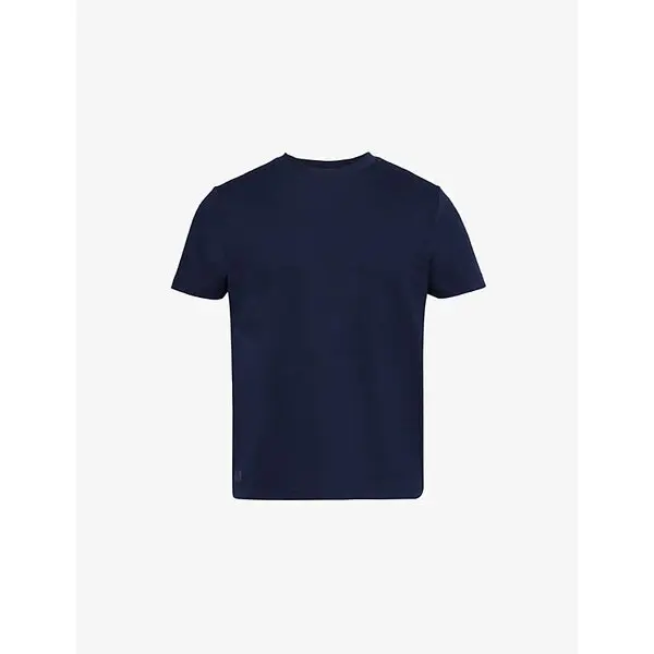 JUSTWEARS The Comfort Moisture-wicking Short-sleeve Stretch-jersey T-shirt - Navy