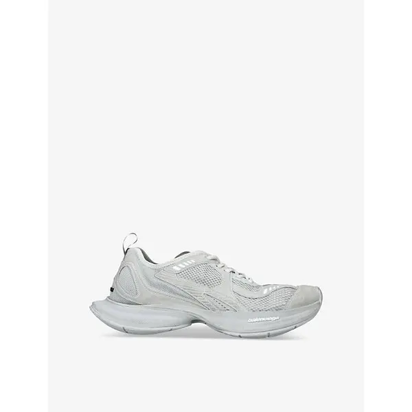 Balenciaga Circuit Faux-leather And Mesh Low-top Trainers - Grey