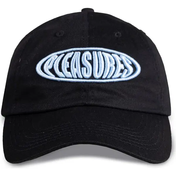 PLEASURES Bubble Logo Cotton Twill Cap - Black