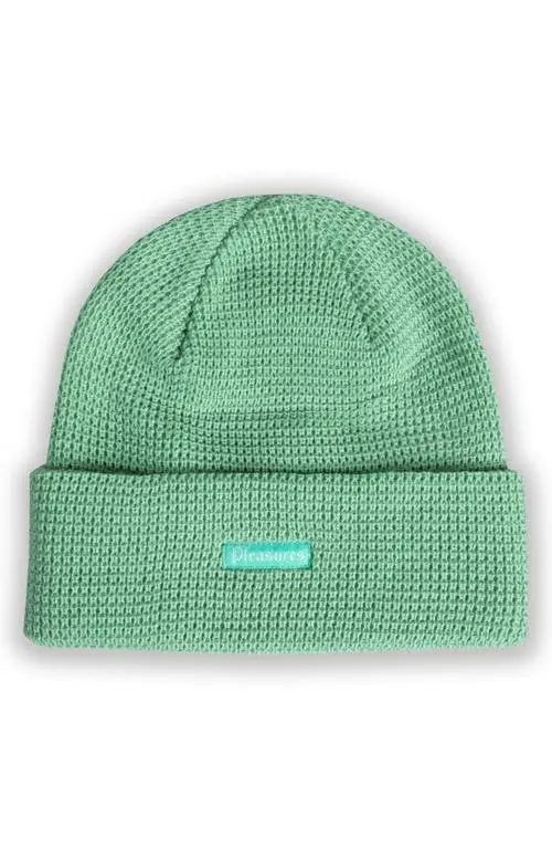 PLEASURES Old E Waffle Beanie - Matcha