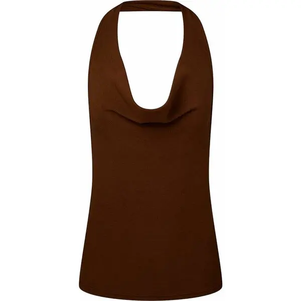 WeWoreWhat Halter Cowl Top - Saddle
