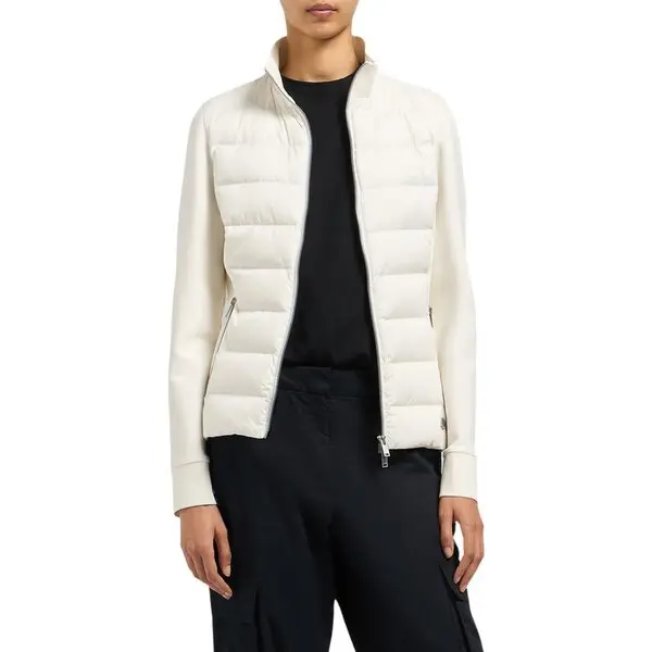 Moose Knuckles Naomi 800-fill-power Down Hybrid Jacket - Plaster