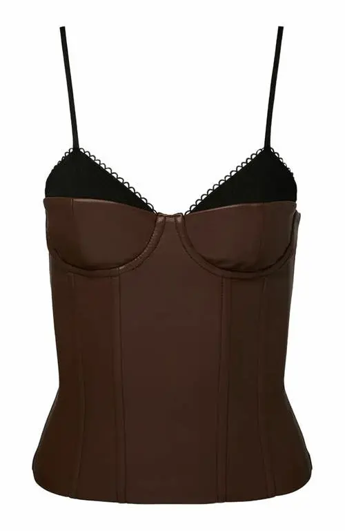 WeWoreWhat Corset Vegan Leather Top