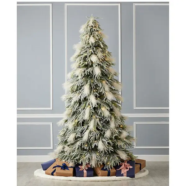 SEASONAL LLC Pine And Pampas 10' Flocked Tree With Led Lights