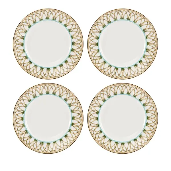 LENOX Colonial Bamboo Accent Plates, Set Of 4