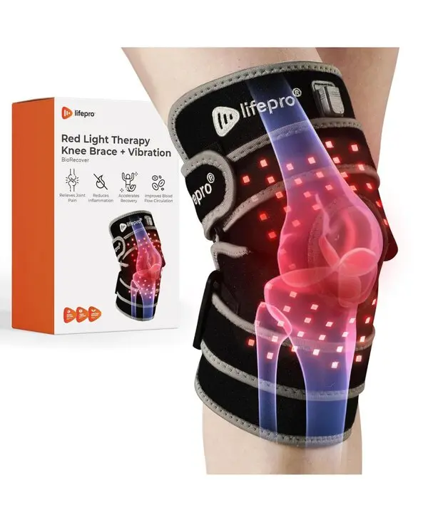 LIFEPRO Adjustable Red & Near Infrared Light Therapy Knee Brace For Pain Relief & Faster Recovery