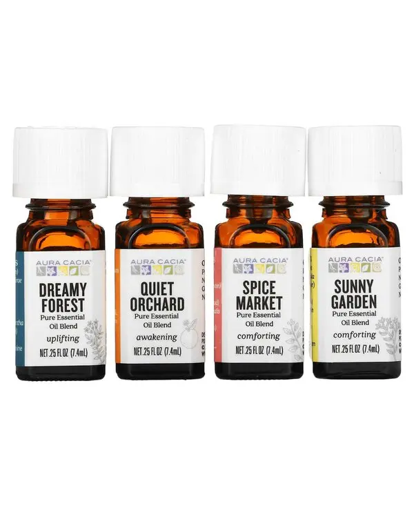 AURA CACIA Journey Kit Essential Oil Diffusion Blends 4 Bottles