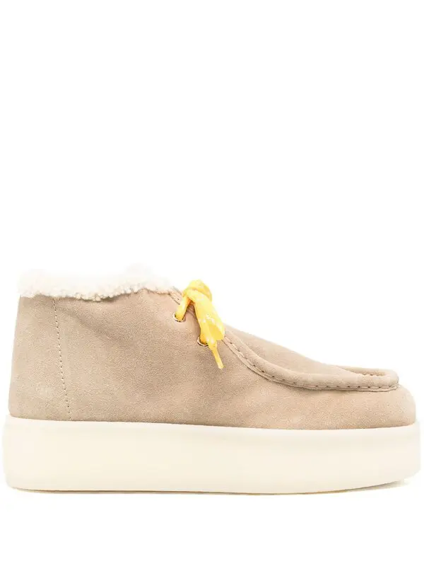 Miu Miu 45mm Suede Boots - Ecru'