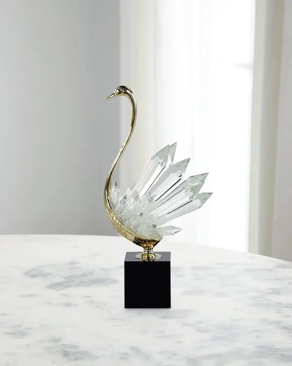 JOHN-RICHARD COLLECTION Crystalline Bird Sculpture On Black Base, 20