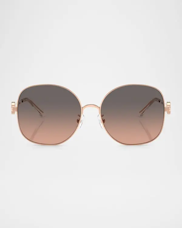 Tory Burch Ty6112 Round Sunglasses - Gold