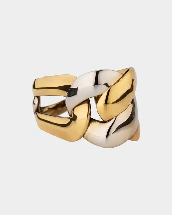 Alexander McQueen Double Chain Ring - Gold & Silver