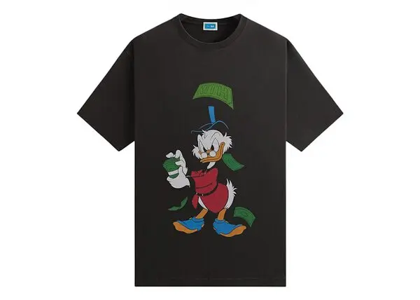 Kith Disney Donald Duck Scrooge Dollar Vintage Tee Shirt - Black