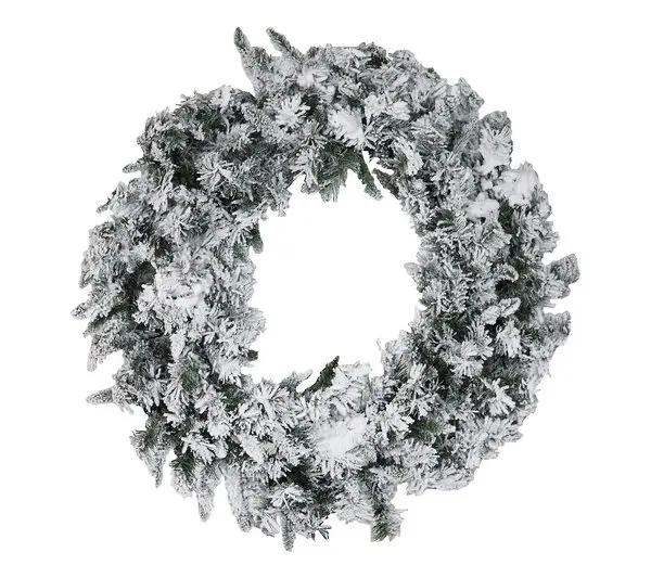 FRASER HILL FARM 36 In. Mountain Pine Flocked W Reath