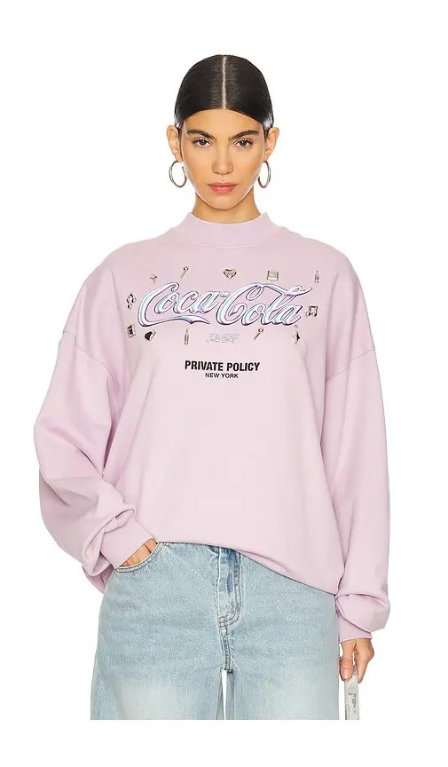 PRIVATE POLICY Silver Charm Embellished Sweatshirt