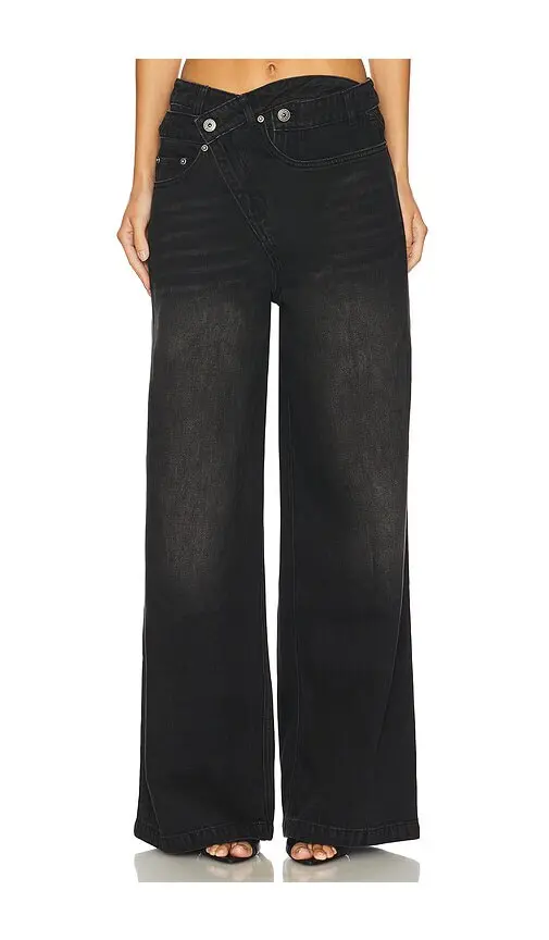 MARRKNULL Wrapped Wide Leg Jeans