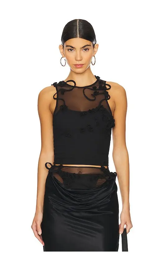 MARRKNULL Vine Flowers Tank Top