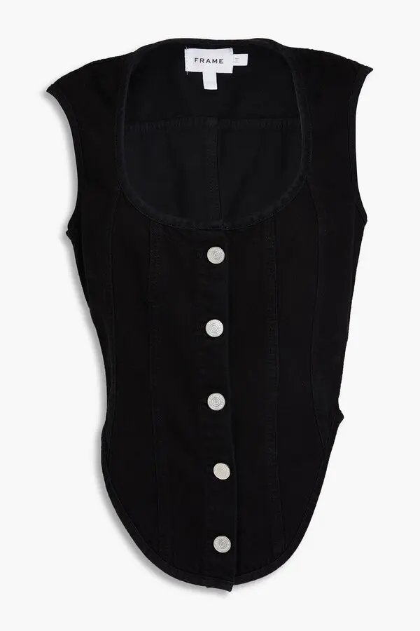 FRAME Asymmetric Denim Top