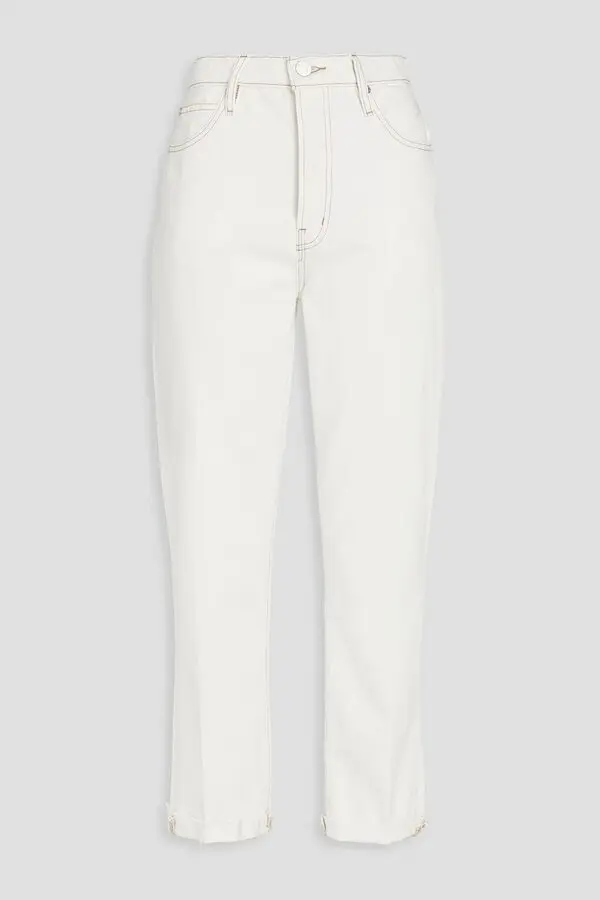 FRAME Le Mec Cropped High-rise Straight-leg Jeans