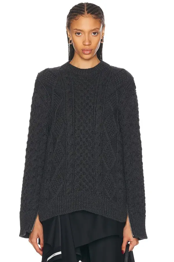 Monse Zipper Oversized Sweater