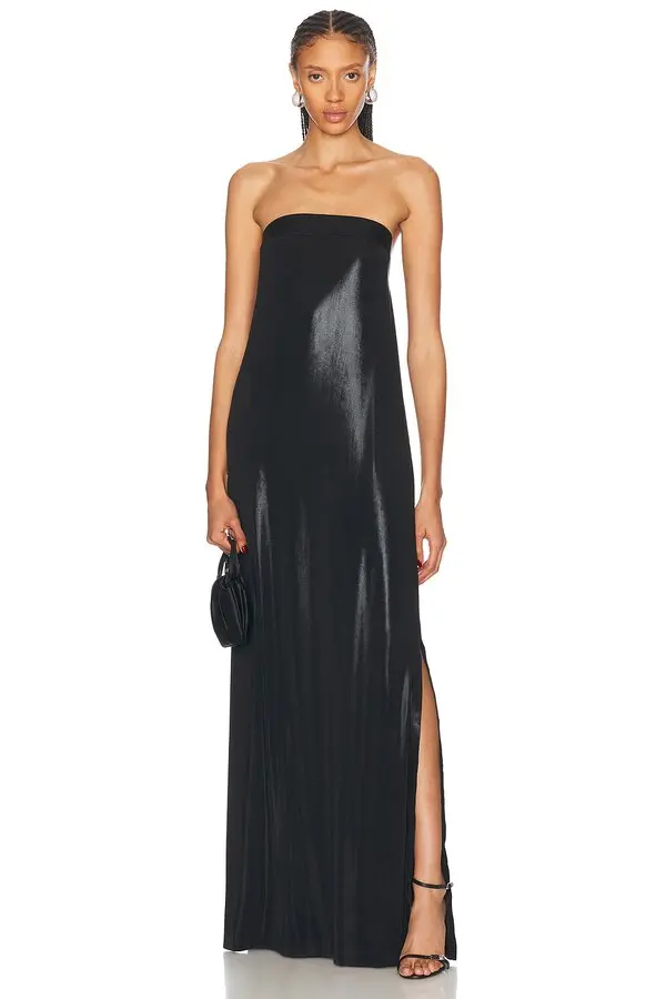 Norma Kamali Strapless Tailored Gown - Black