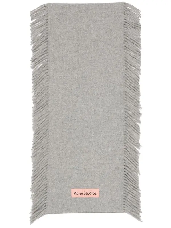 Acne Studios Wool Fringed-edge Scarf - Grey