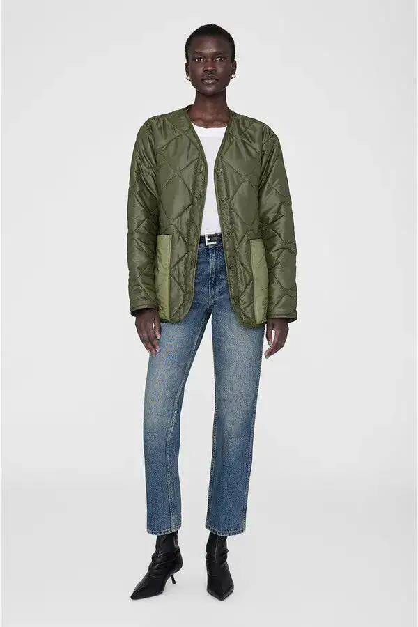 新品ananピンキー&ダイアンカーキジャケット Anine Bing Andy Quilted Bomber Jacket - Green | Editorialist