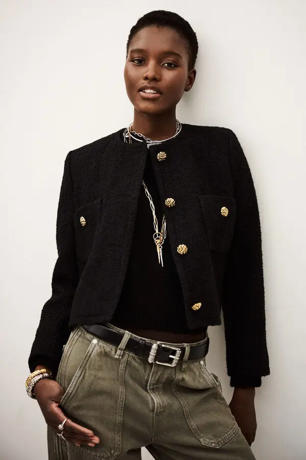 Ba&sh Meredith Cropped Jacket - Black