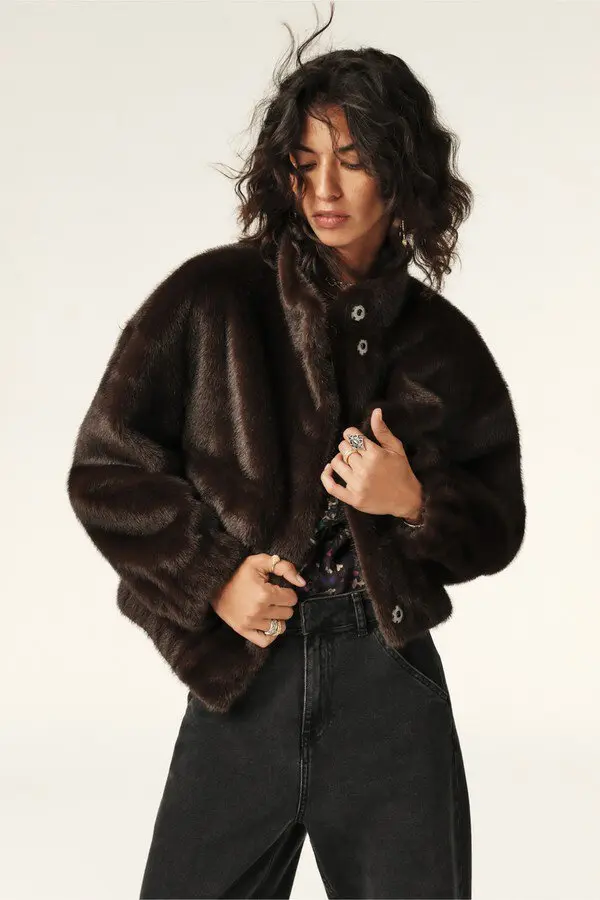 Ba&sh Paros Cropped Jacket - Brown
