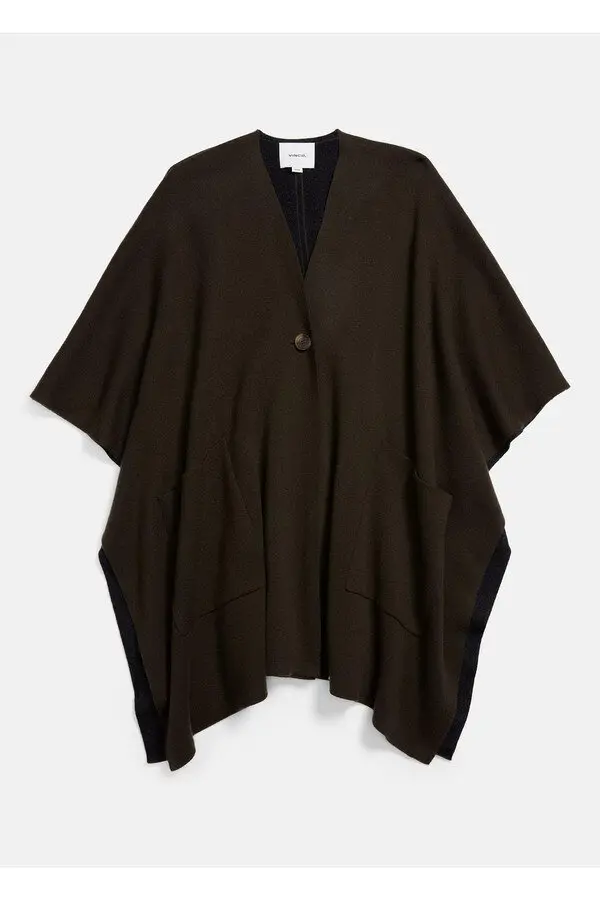 Vince Wool And Cashmere Double-face Cape - Denim