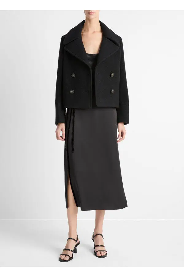 Vince Italian Wool Cropped Pea Coat
