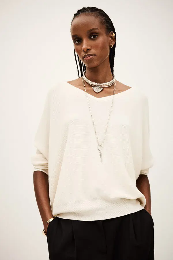 Ba&sh Elsy Backless Sweater - White