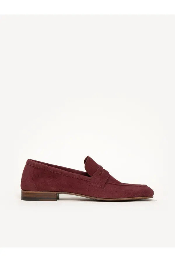 M. Gemi Sacca Donna Italian Suede Loafers - Burgundy