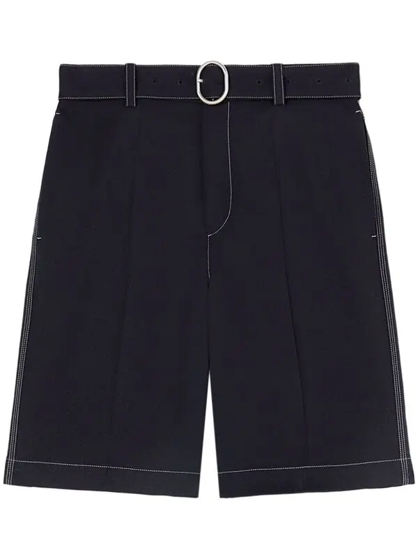JIL SANDER Belted Knee-length Shorts - Blue