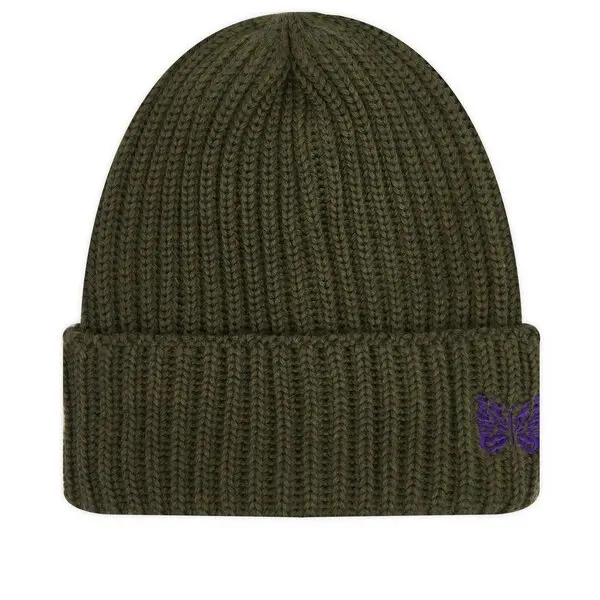 Needles Merino Wool Watch Beanie - C-olive