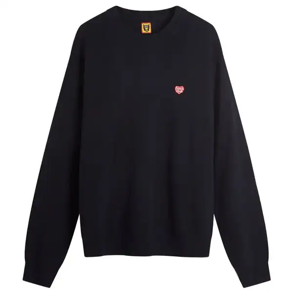 トップス human made heart badge knit sweater M Human Made Heart Badge Knit Sweater In Navy - 30% Off | Editorialist