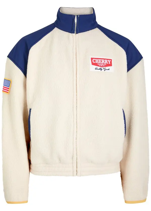 CHERRY LOS ANGELES Racing Zip Panelled Fleece Jacket
