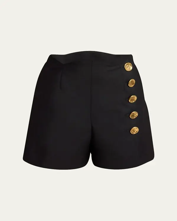 Givenchy Scalloped Waistband Sailor Shorts - Black