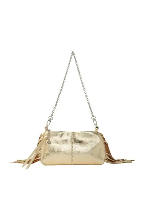 Maje Metallic Leather Miss M Clutch Bag - Gold