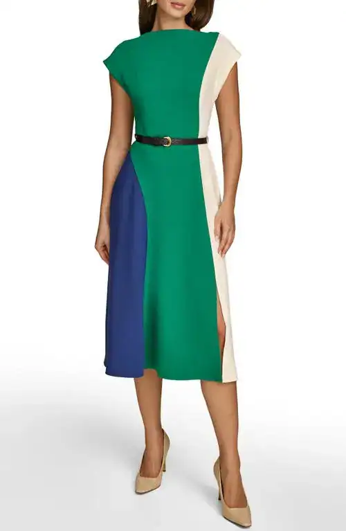 Donna Karan New York Colorblocked Midi Dress - Cosmos/Law | Editorialist