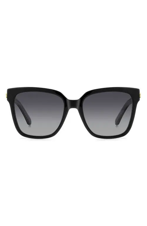 Kate Spade New York Kiya 56mm Gradient Square Sunglasses - Black White/ Grey Polar