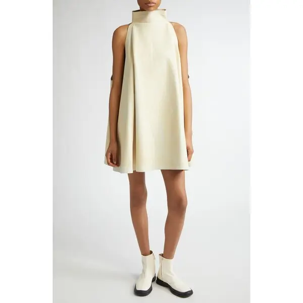 Marni Leather Halter Neck Trapeze Dress