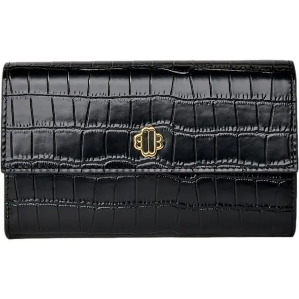 Maje Croc-effect Embossed Leather Bag - Black