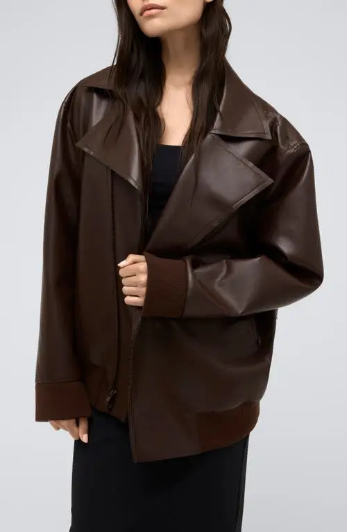 KENNETH COLE Oversized Faux Leather Jacket