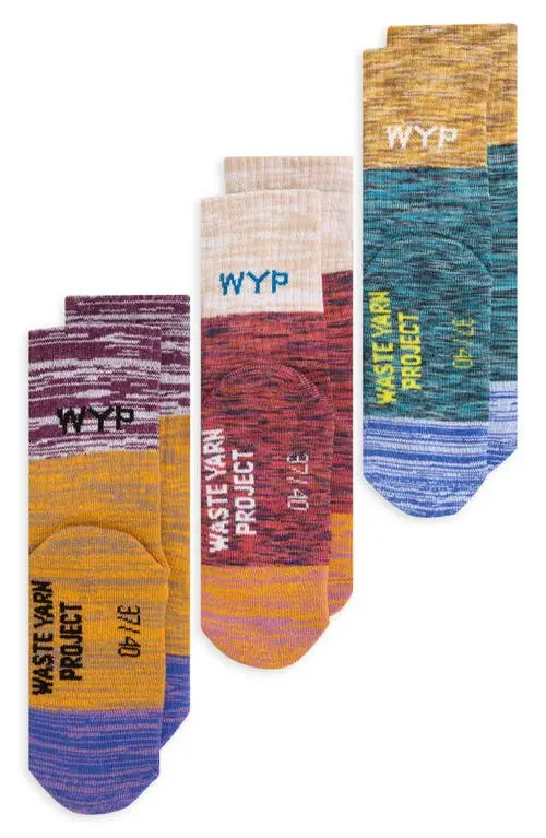 WASTE YARN PROJECT Assorted 3-pack Crew Socks