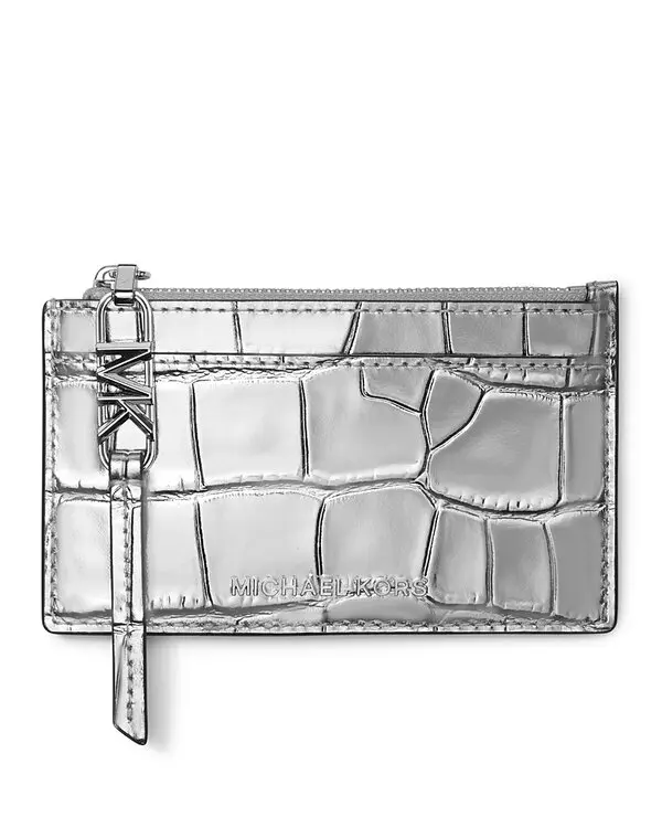 Michael Kors Michael Empire Small Zip Card Case - Silver