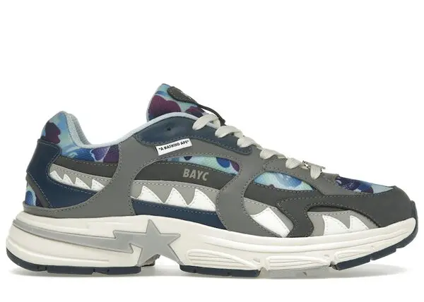 BAPE A Bathing Ape Shark Sta Bored Ape Yacht Club Sneakers - Blue